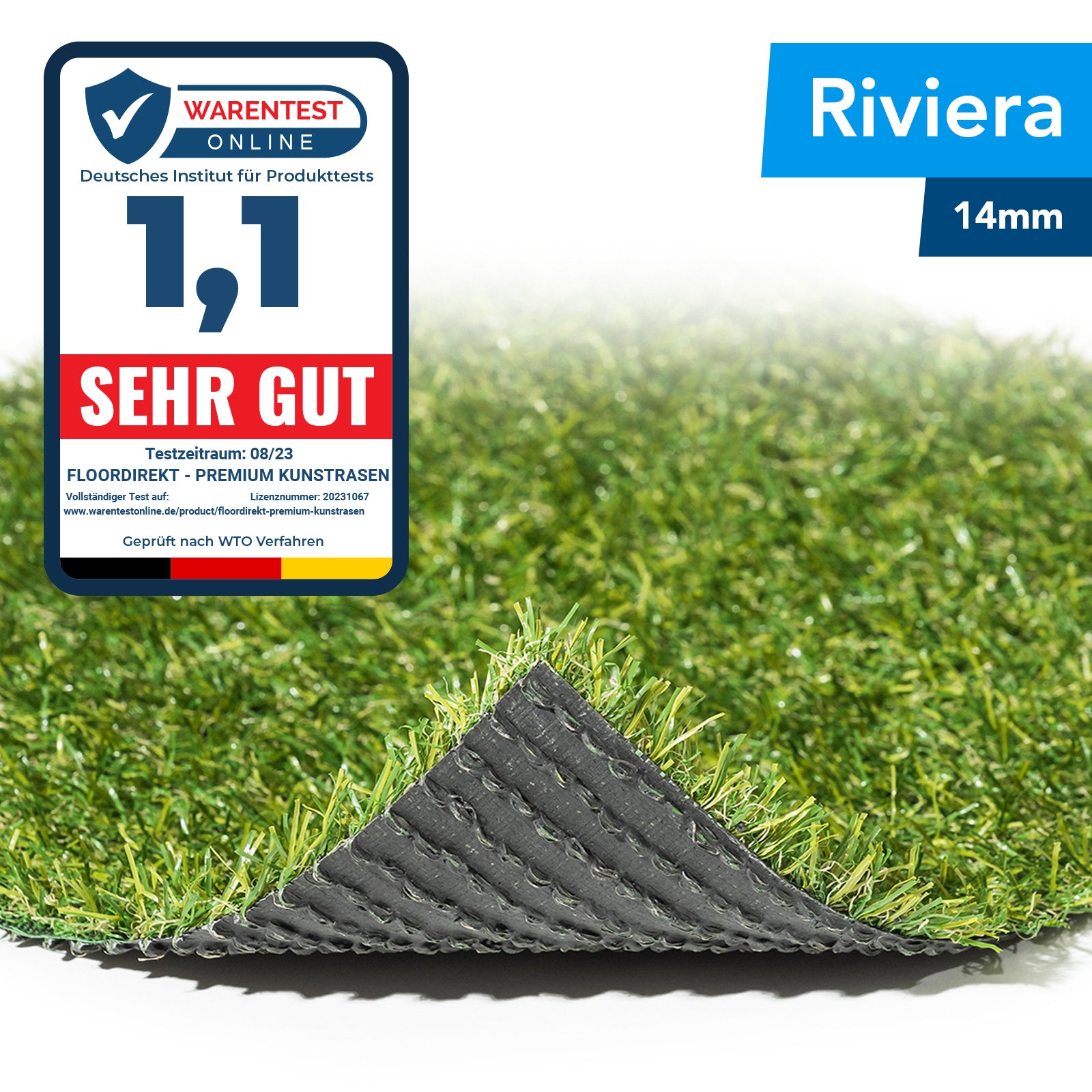 Artificial Grass Turf Riviera Pile Height 14 Mm Weight 1300 G
