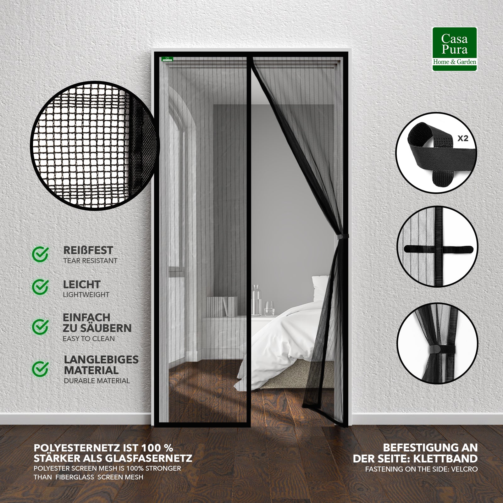 Fly Screen Net for Balcony, Patio Doors & Home | Insect Screen | Adhes ...