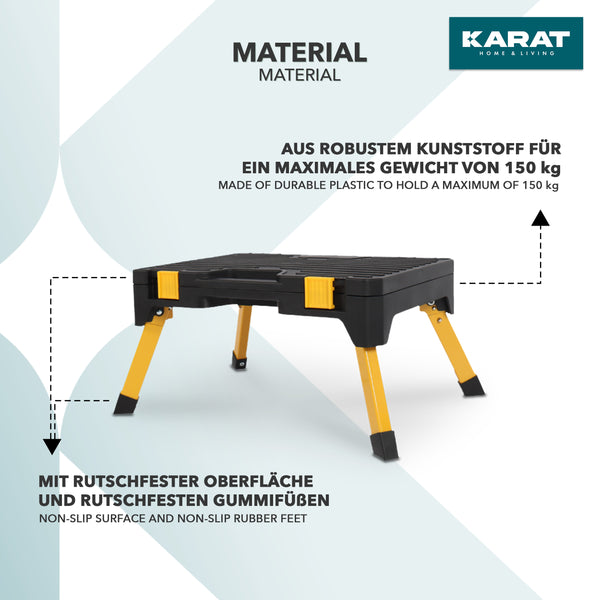 Folding step Barry | Compact 1-step step ladder | Incl. integrated too ...
