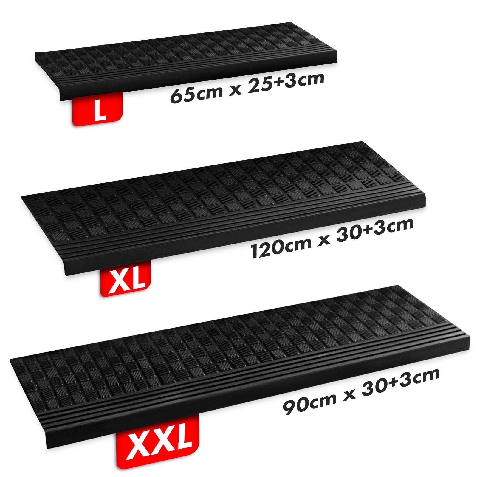 Outdoor Stair Tread Mats | Anti-slip Rubber Step Mat | Diamond | 25 x