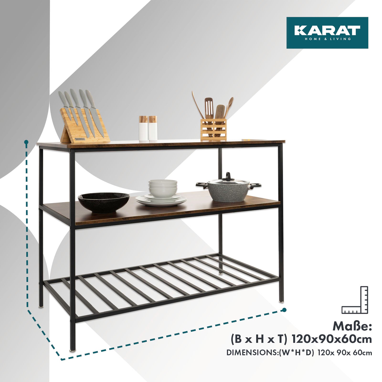 Shelf Dallas | Upright Shelf | Versatile | With 3 Levels | Industrial ...