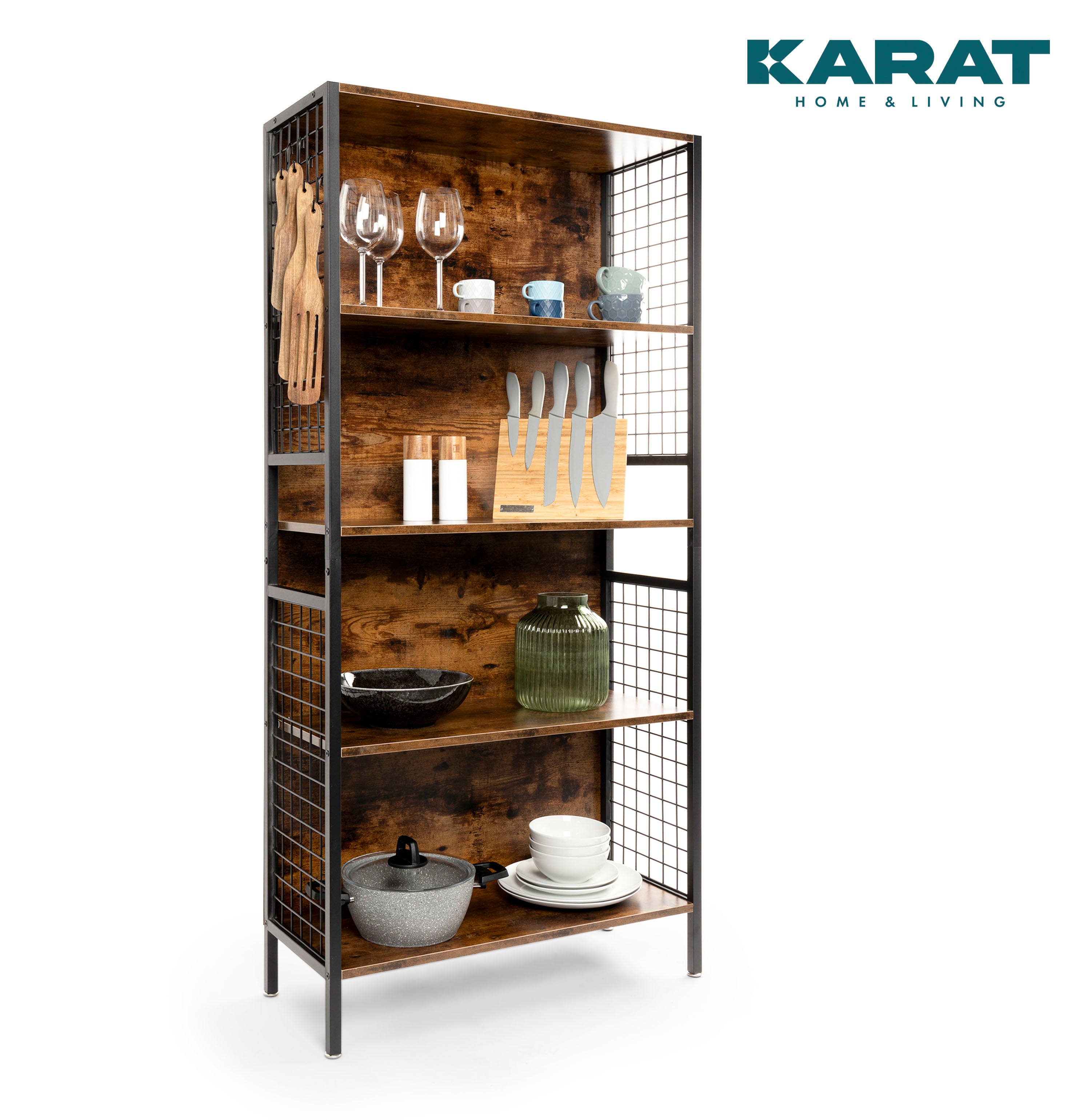 Shelf Atlanta | Upright Shelf | Versatile | Grid Sides | With 4 Leve