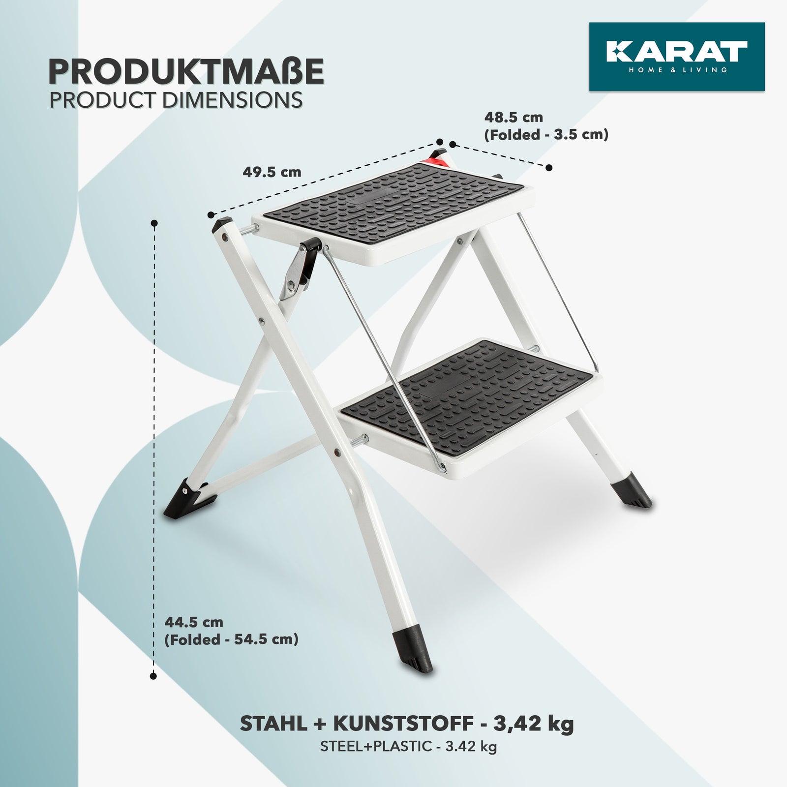 Folding step Rio | Light & compact step ladder | Non-slip tread | Load ...