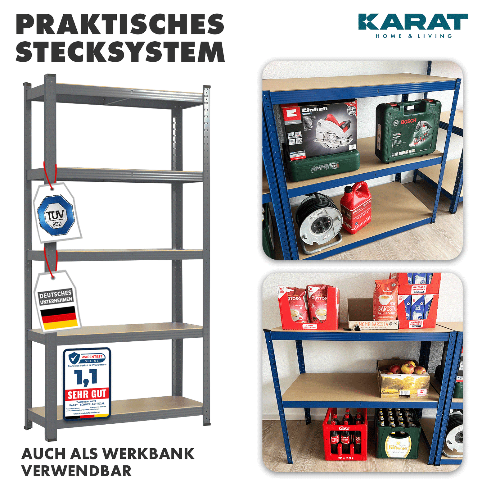 Heavy-Duty Shelf Rack | Anthracite-Grey | Load Capacity up to 1250 kg ...