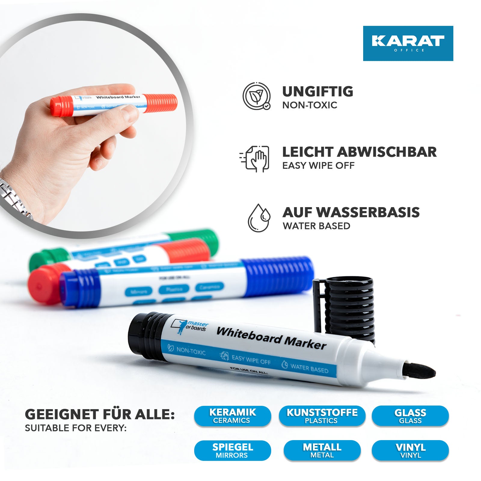 Whiteboard accessories set | Basic equipment for whiteboards | In prac ...