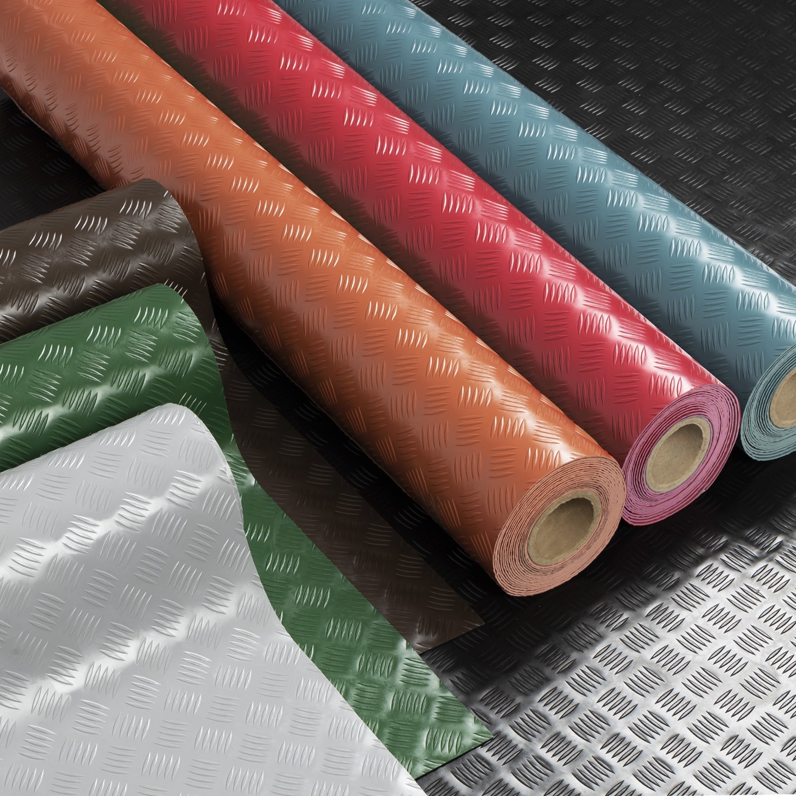 PVC Vinyl Flooring | Checker Plate | Various Colours | Thickness: 2 mm