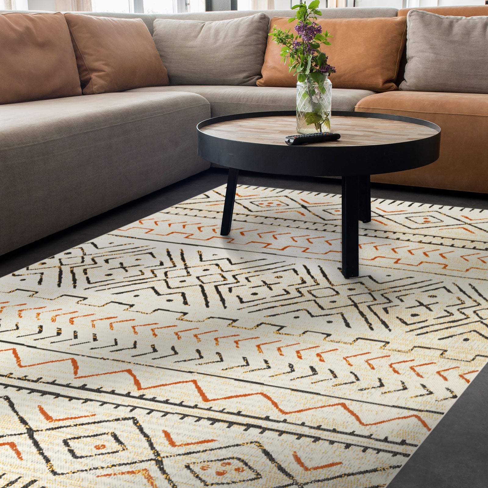 Karat Area Rug | Aztec | Floor Carpet For Hallway & Living Area