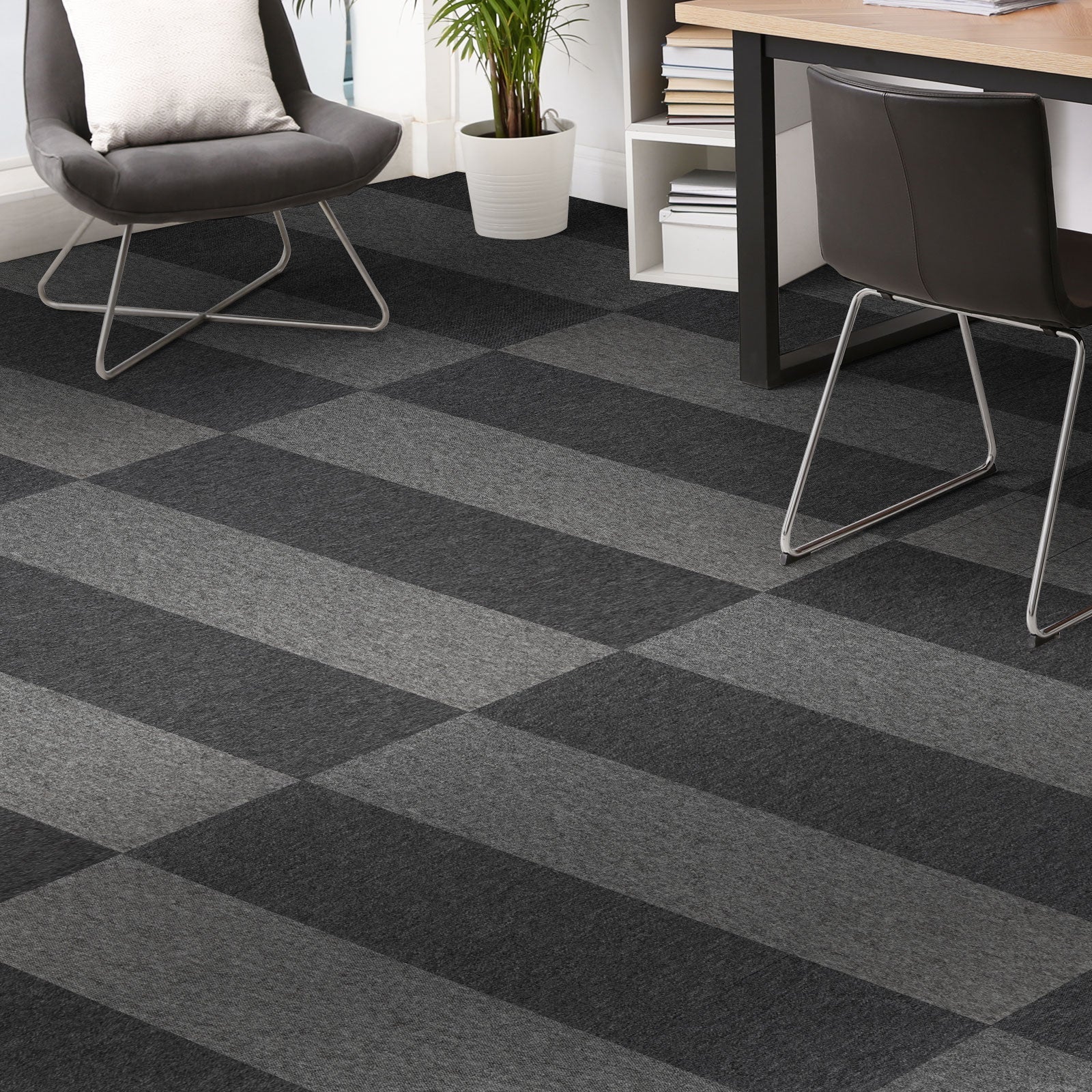 Carpet Tiles Nevada | 25 x 100 cm | Self-Laying Floor Covering ...