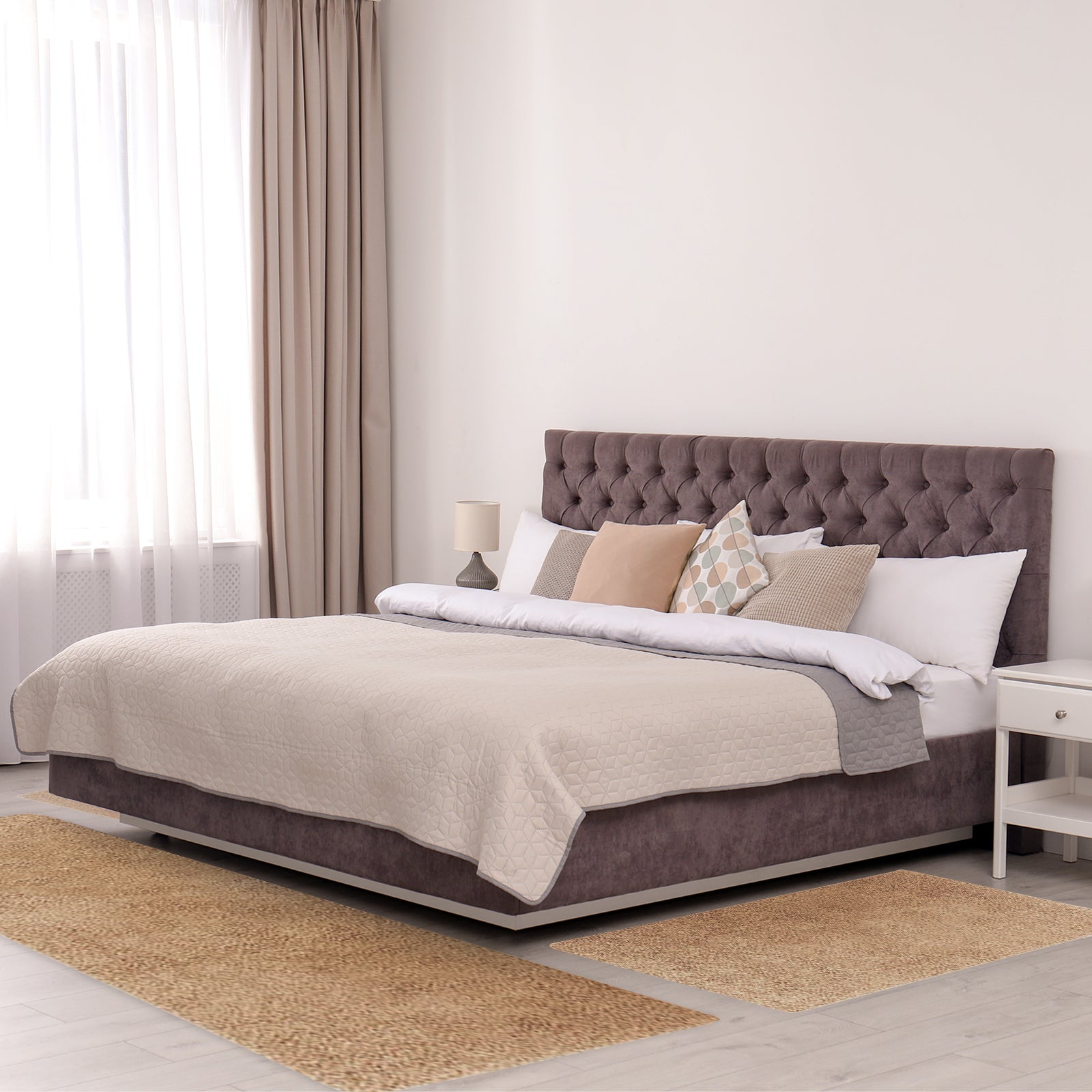 Shaggy Rug Bed Surround Carpet Mats | Barcelona | Set of 3