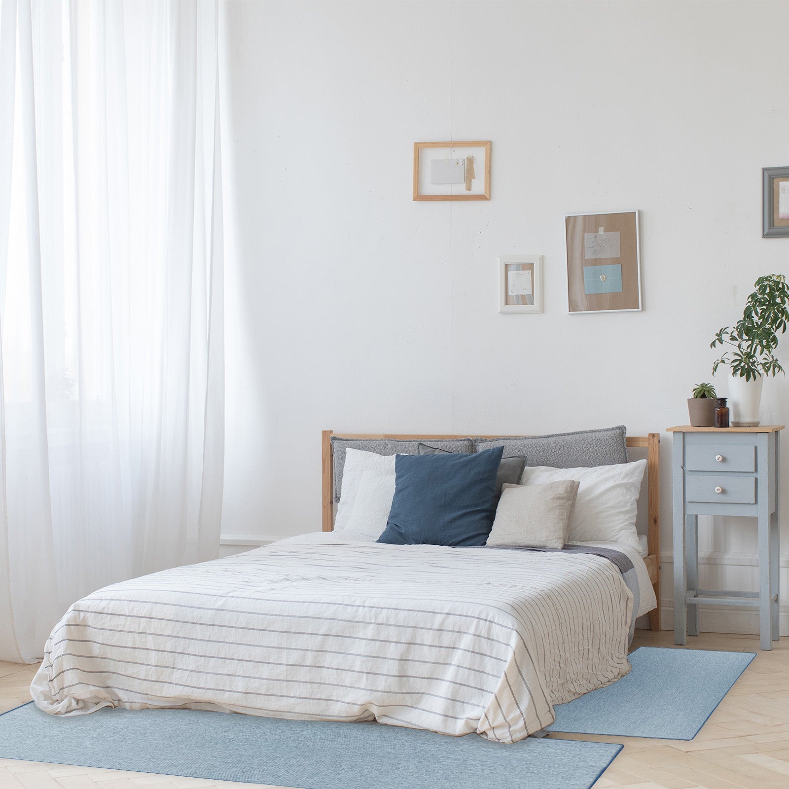 Bed Surround Carpet Mat Set | Sabang | Sisal Look | 3-Piece Carpet Bri