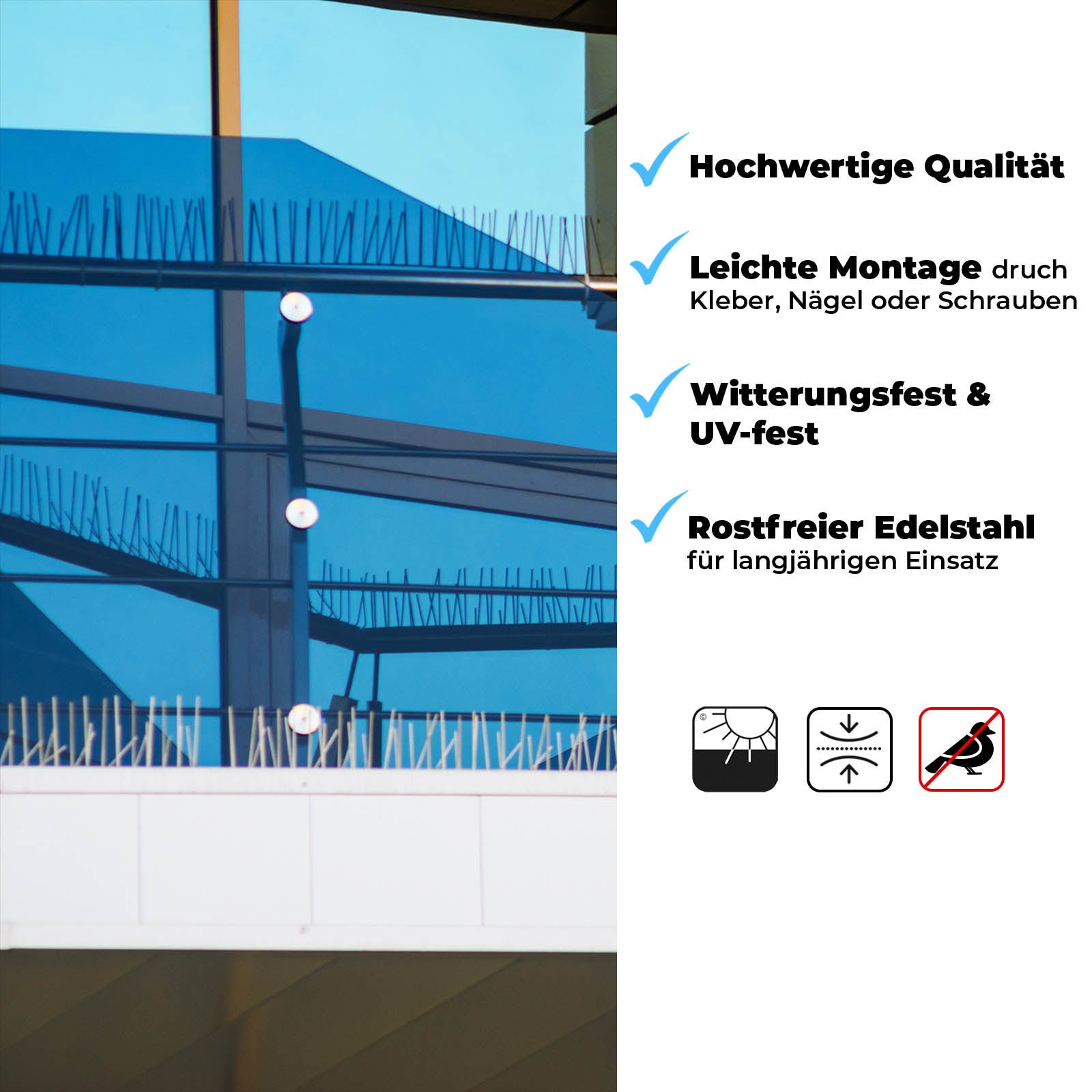 Bird Repellent Spikes | Pigeon Repellent for Balcony, Fence & Roof | L ...