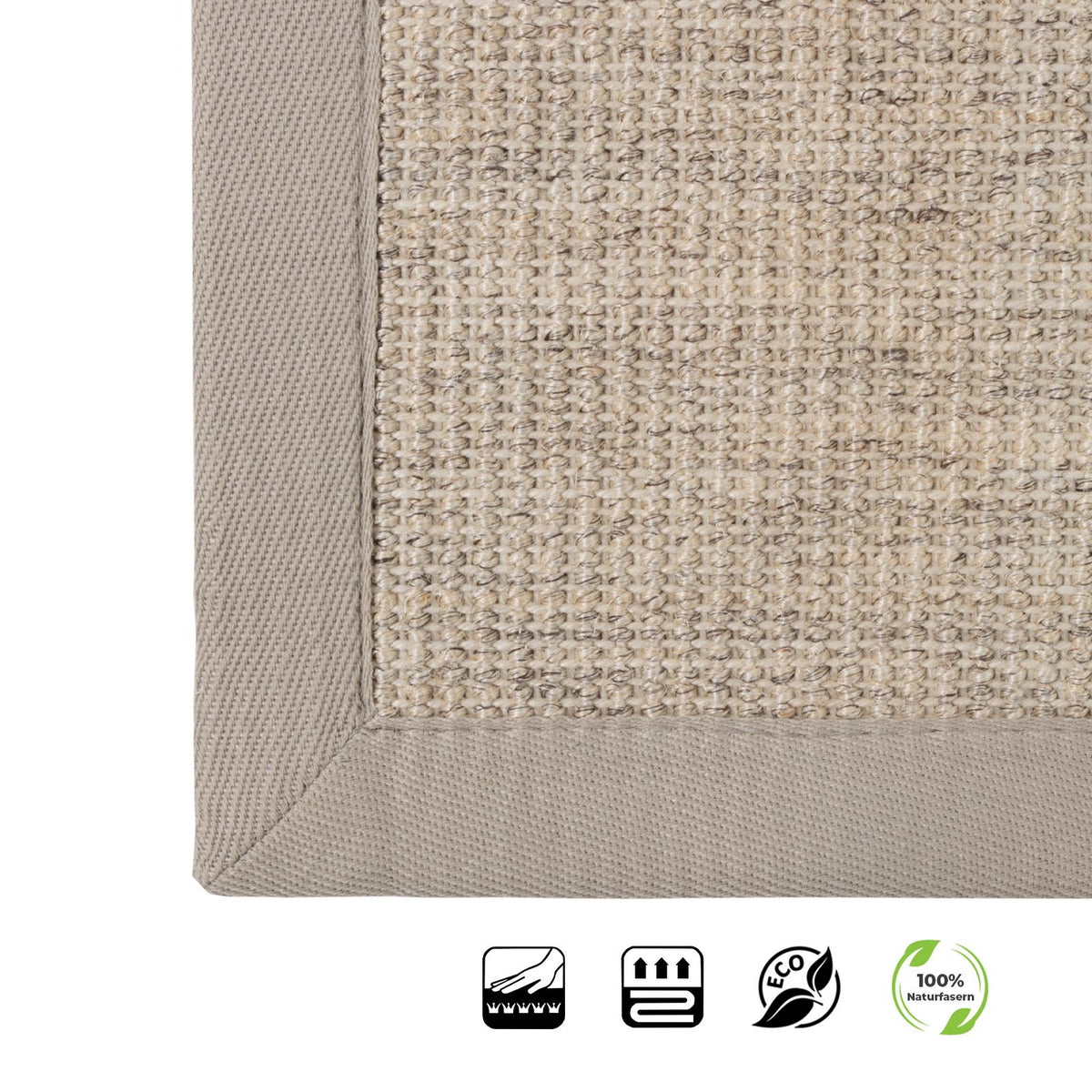 Sisal Rug | Latex Backing | Real Natural Fibres | Wide Border