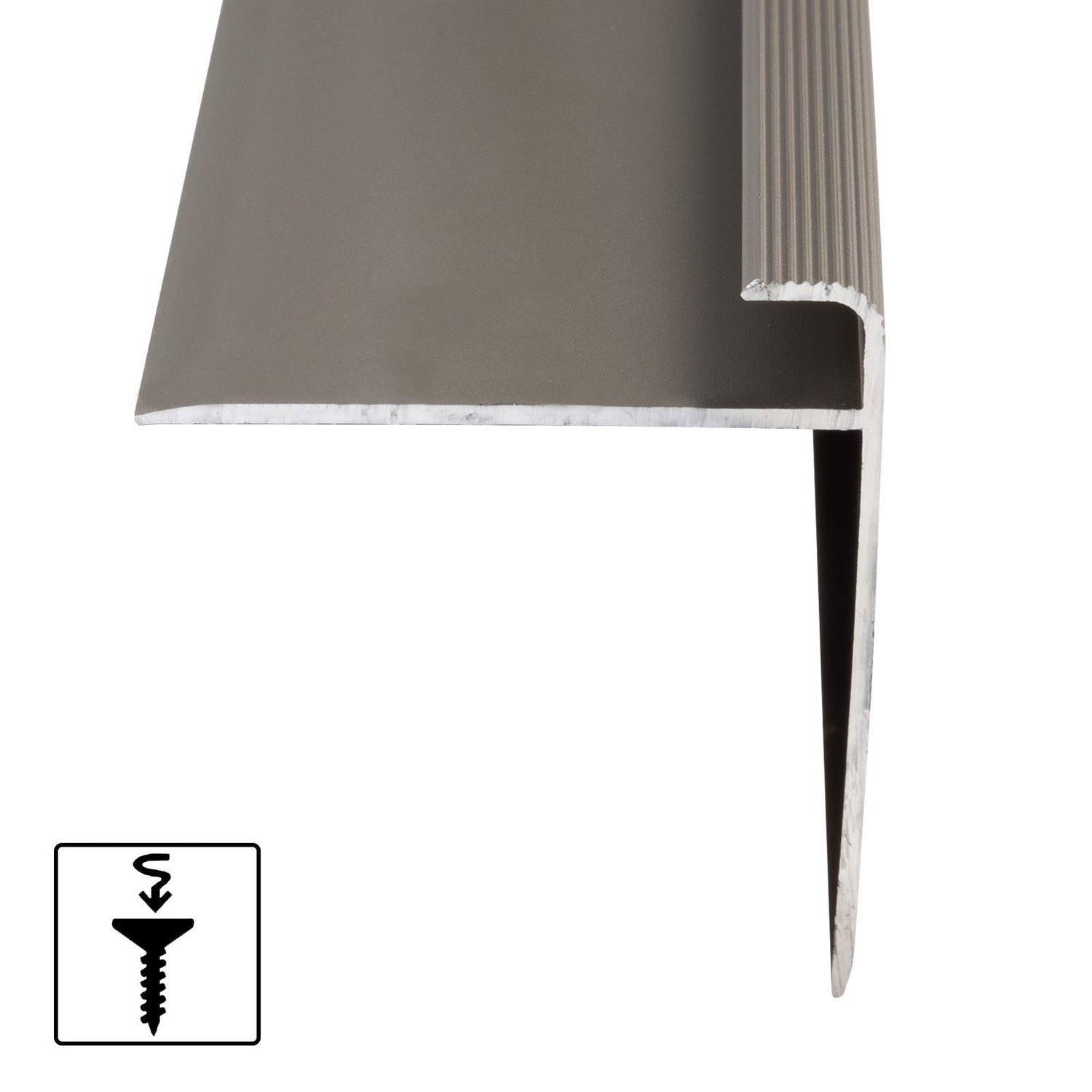 Non slip Stair Profile | Step Edge Cover | Safety | F-Shape | 3 Length