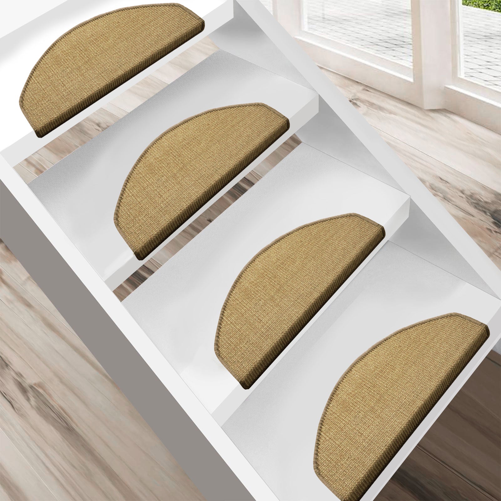 Natural Sisal Stair Tread Mat | Salvador | Step Mat Edging Available i