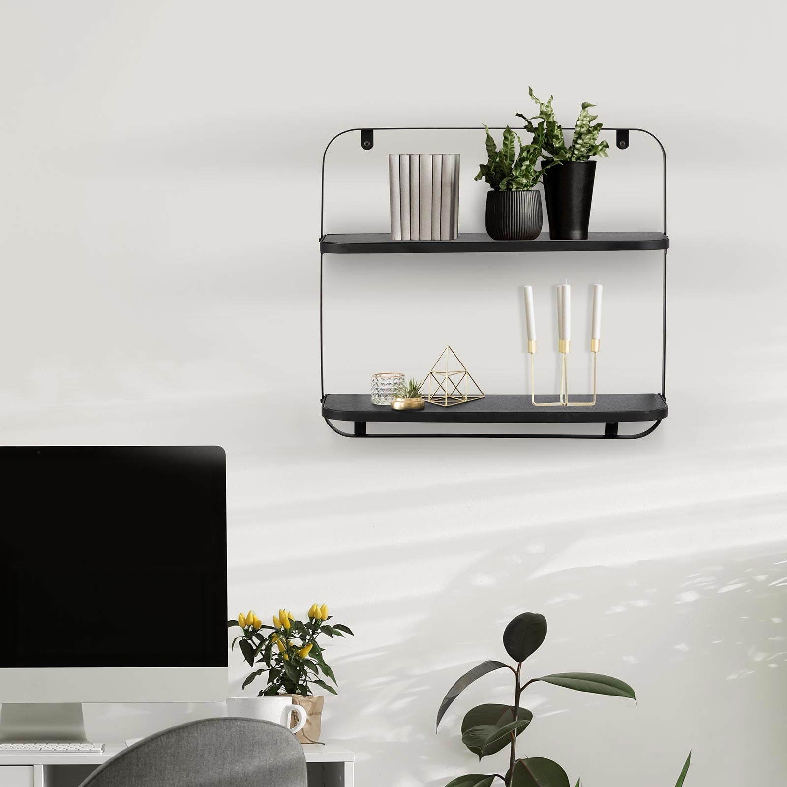 Wall Mounted Shelves | Amy | Black | Stylish and Chic