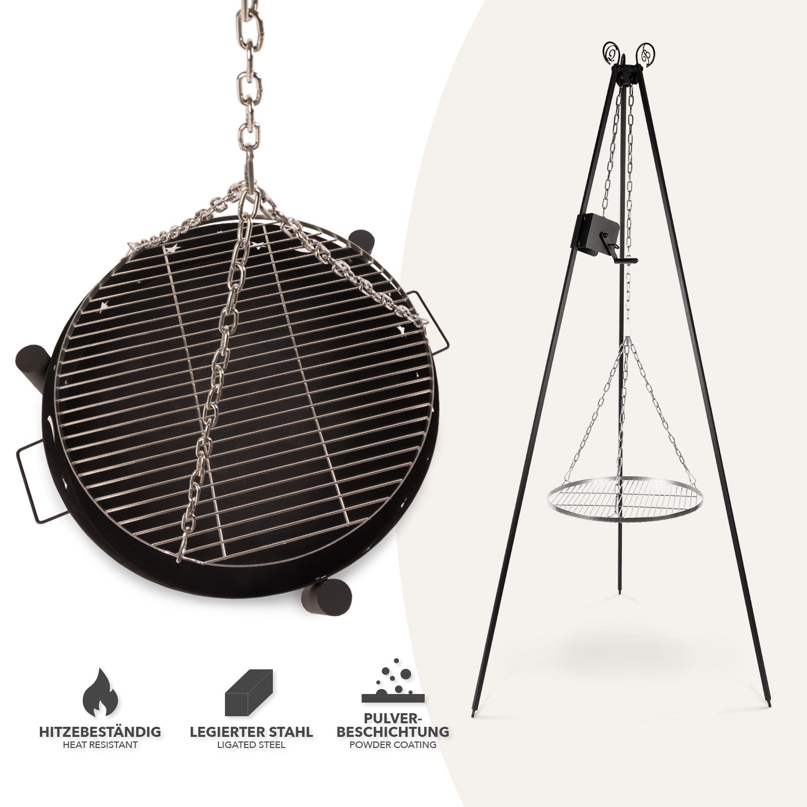Tripod BBQ Grate | Hanging Grill for Open Fires | Various Sizes ...