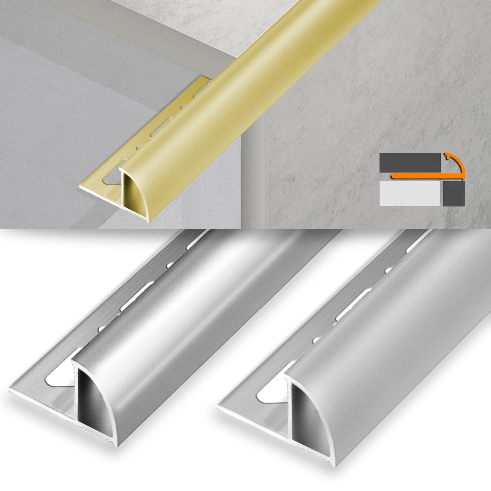 Tile Edging Profile | D-shape Tile Profile | Tile Rail To Protect Tile ...