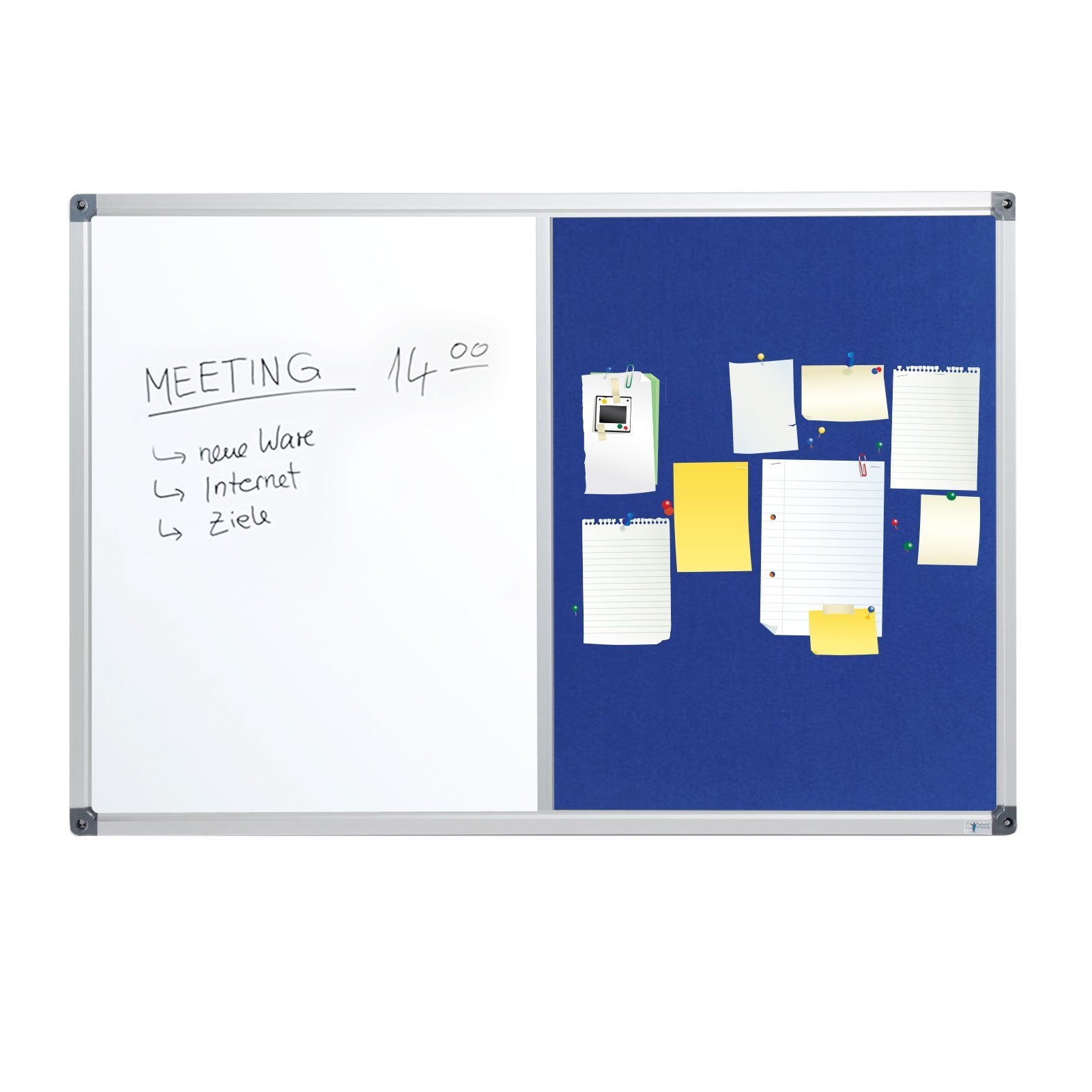 Whiteboard & Felt Pinboard Combo | As Marker and Bulletin Board ...