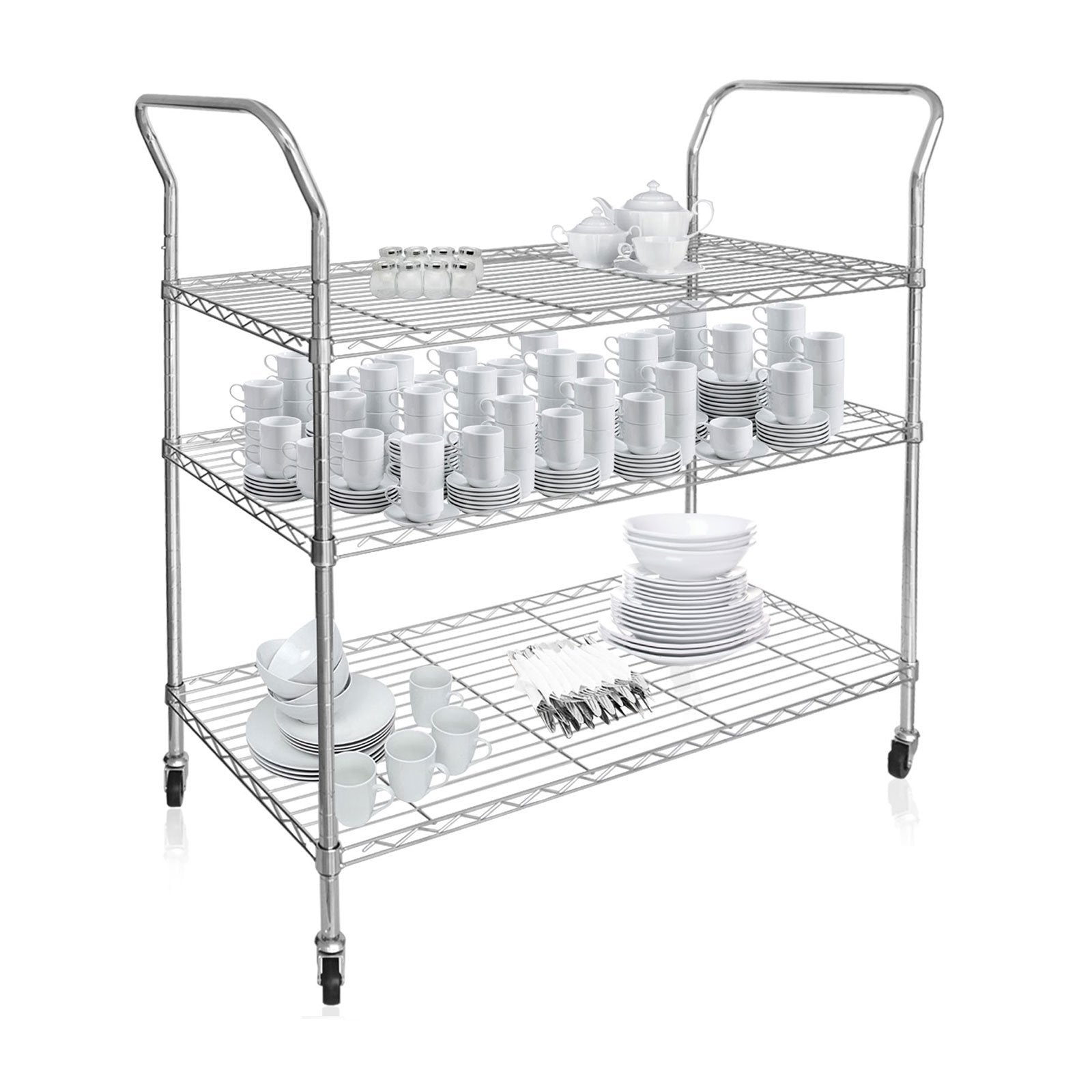 Metal Frame Kitchen Trolley | Servo | Adjustable Shelves | Castors | 3