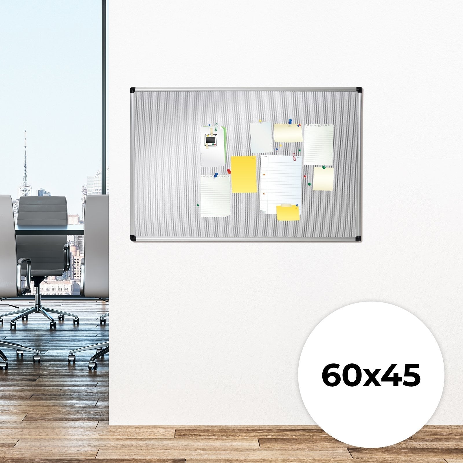 Pin'n'mag Board | Silver | Magnetic Pinboard | 60 x 45 cm