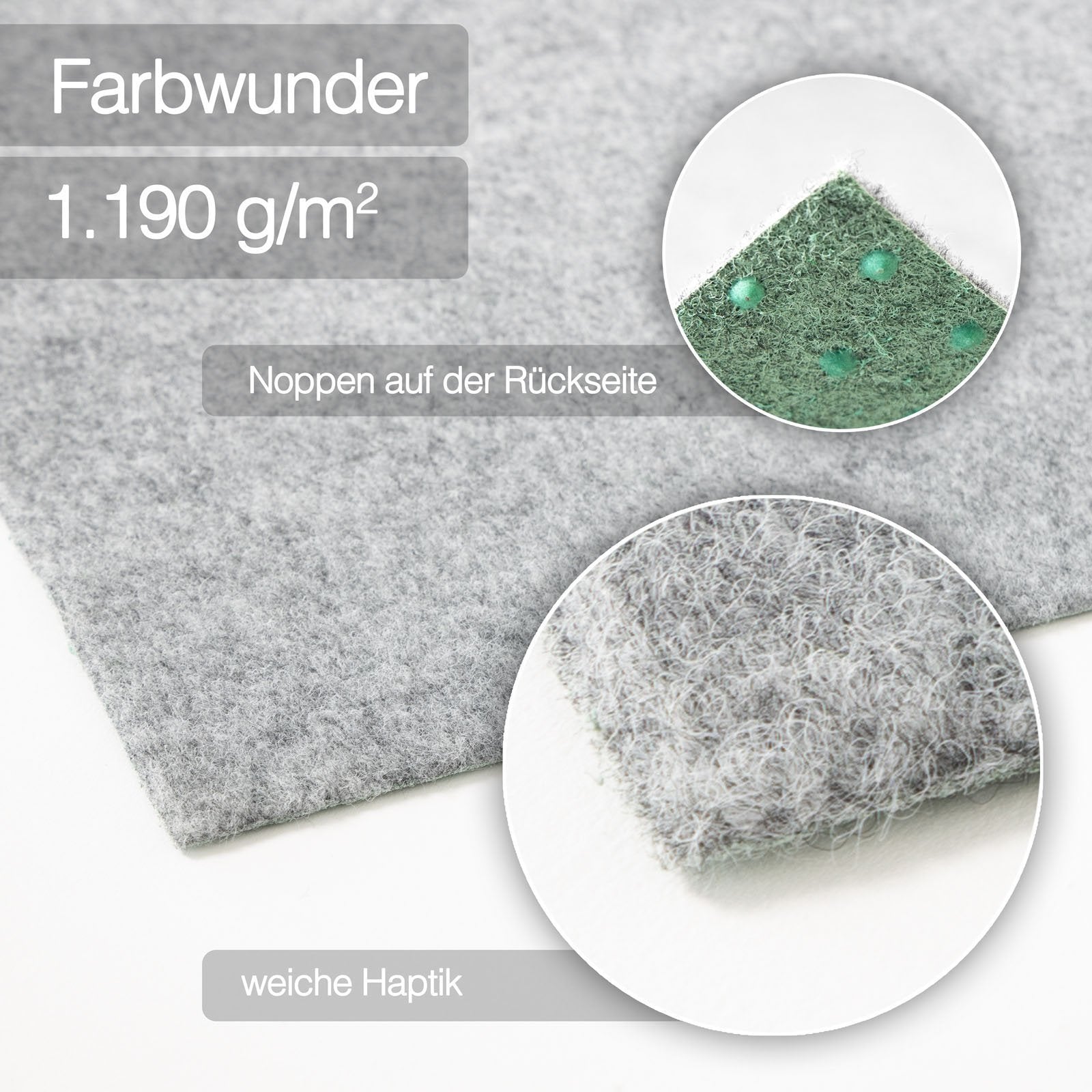 Artificial Felt Grass Matting | Wonder Colour PRO | Grey | Easy Care