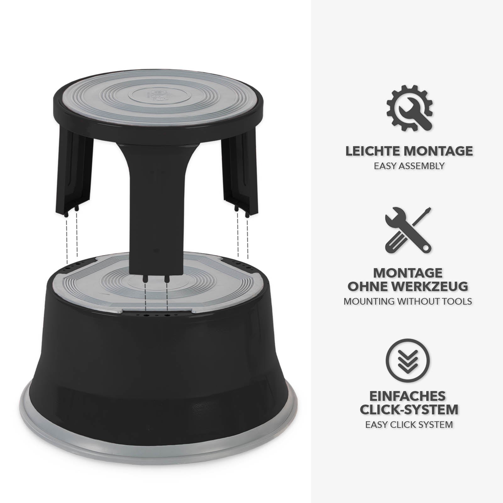 Rolling Step Stool | Retractable Castors | Steel | For Office Or Comme ...