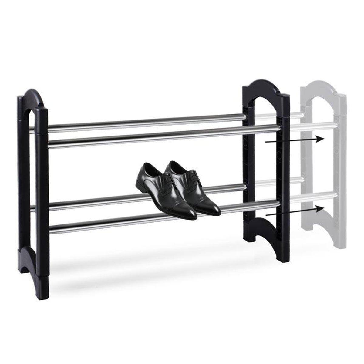Shoe Rack | Maxim Black | Extendable Shoe Rack — Floordirekt UK