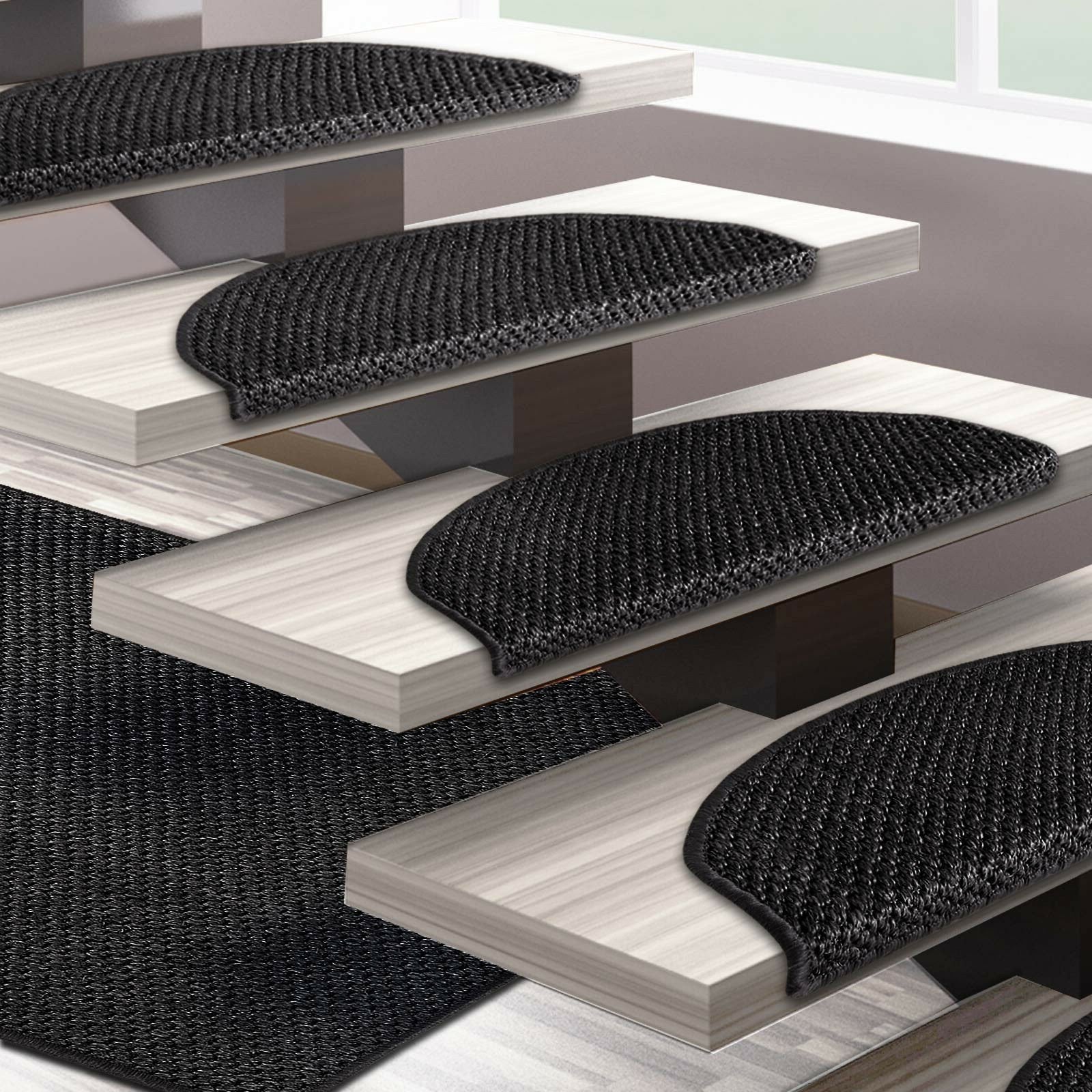 Sisal Stair Tread Mat | Tiger-Eye | Half Round or Rectangular | Modern ...