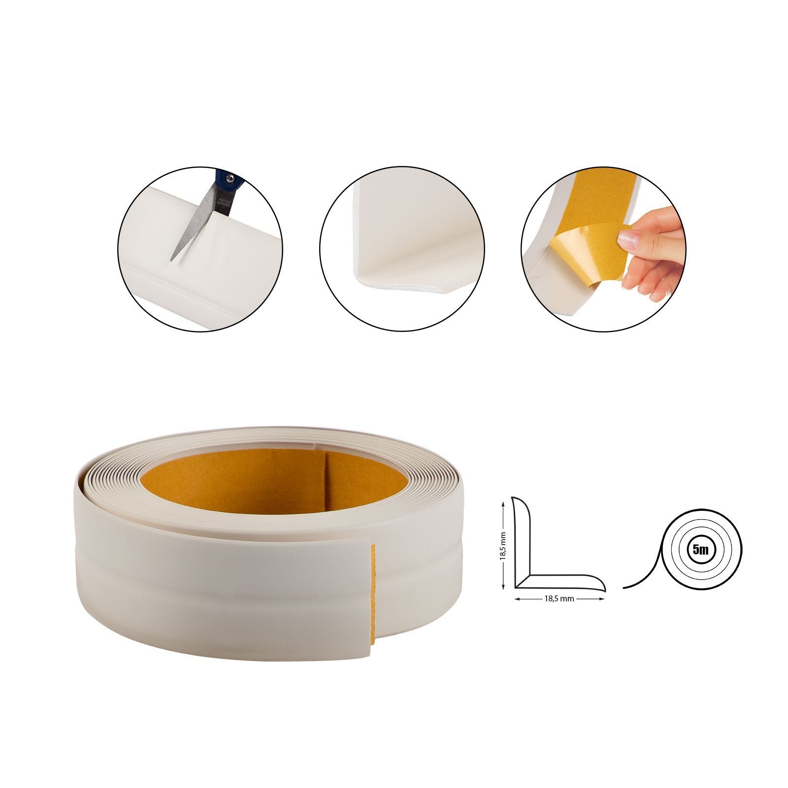 Self-Adhesive Skirting Board Roll | Kiel | Cut to Size — Floordirekt UK